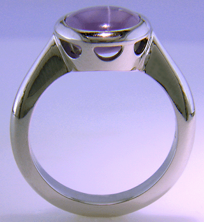 Purple Star Sapphire Ring in Platinum - Bijoux Extraordinaire